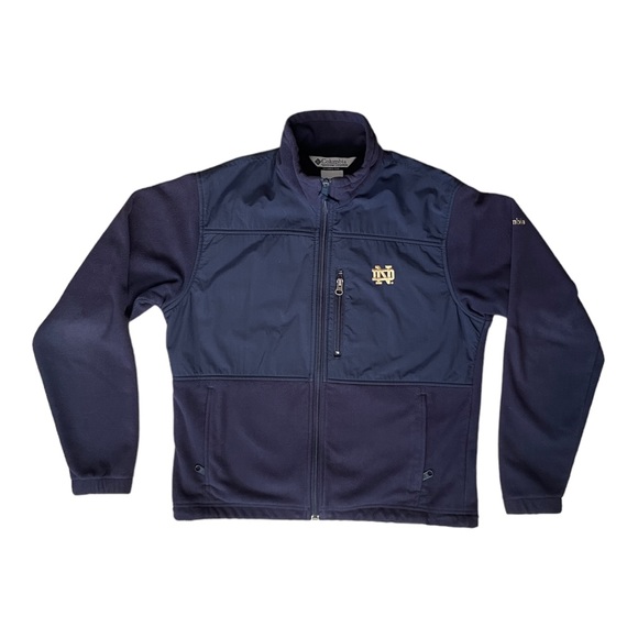 Columbia | Jackets & Coats | Notre Dame Univ Navy Blue Wgold Embroidery ...